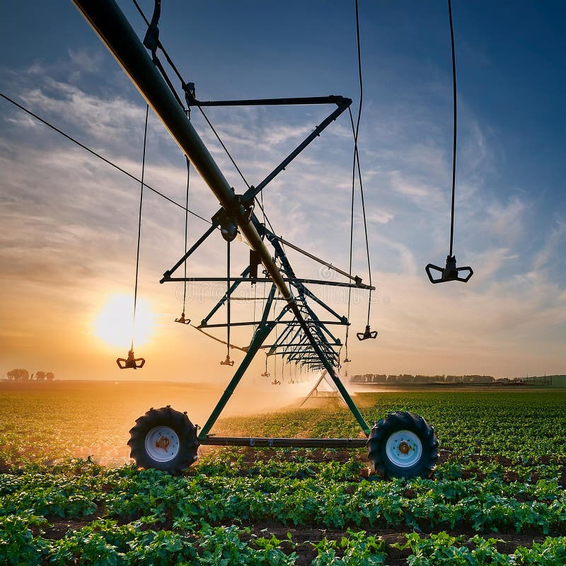 Pivot. Modern irrigation stock illustration. Illustration of harvest ...