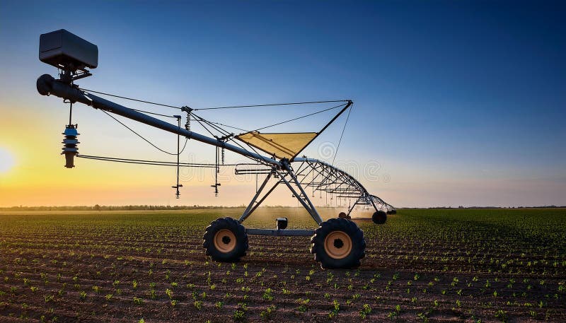 Pivot. Modern irrigation stock illustration. Illustration of tree ...