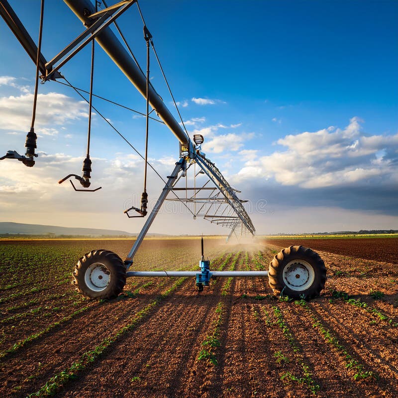 Pivot. Modern irrigation stock illustration. Illustration of prairie ...