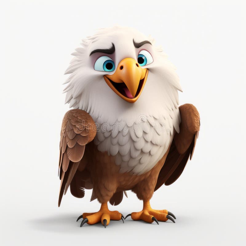 Cute Bald Eagle Character Sticker Vector Illustration Stock ...