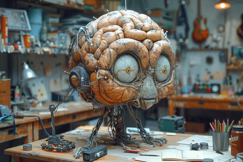 Pixar Style Brain Evolution Illustration Portraying the Intricate ...