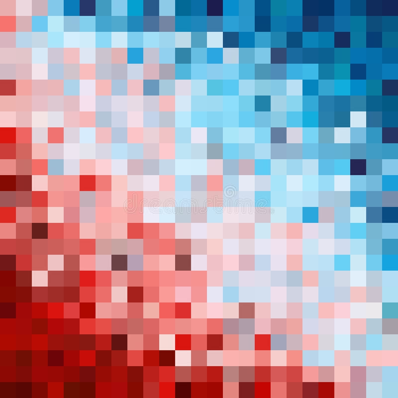 Pixel Abstract Background. Squares of Red and Blue. Colors Triangles ...