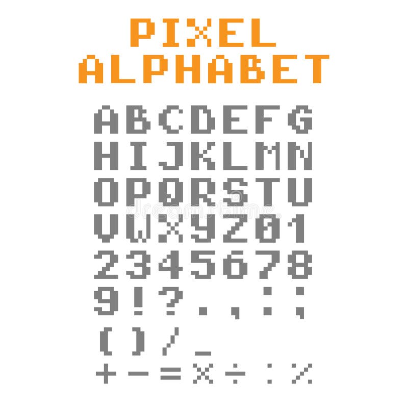 Pixel alphabet. Pixel font stock vector. Illustration of interface ...