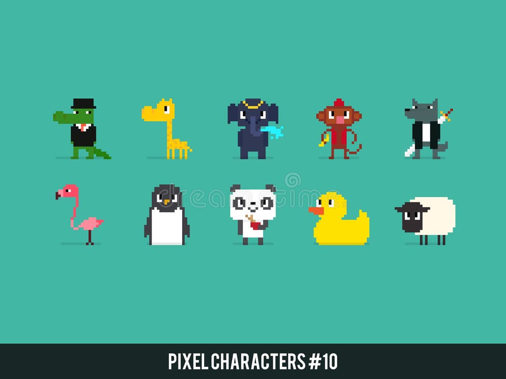 Different Pixel Art Animals Stock Illustrations – 42 Different Pixel ...