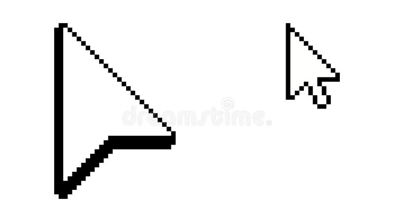 Pixel Arrow Cursors in 8-bit Retro Style. Vector Computer Mouse Icons Isolated on White Stock ...