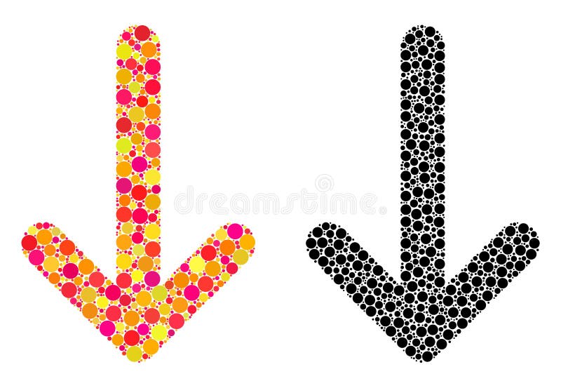 Pixel Arrow Down Mosaic Icons Stock Vector - Illustration of failing ...