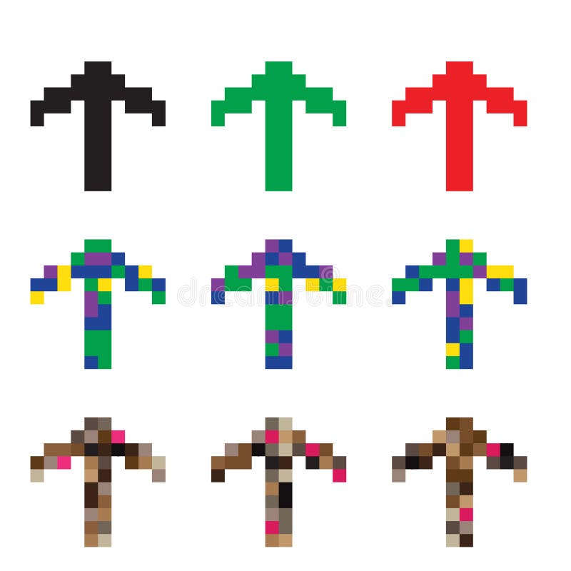 Pixel Arrow Icon 8 Bit Computing Pointer Retro Style Directional Cursor Bit Arrow Stock