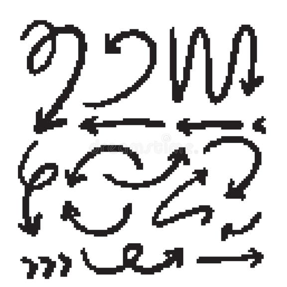 Pixel Arrow Icon 8 Bit Computing Pointer Retro Style Directional