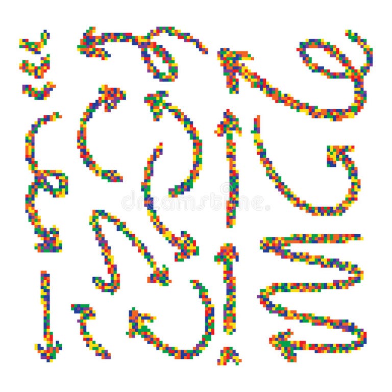 Pixel Arrow Icon, 8 Bit Computing Pointer, Retro Style Directional ...