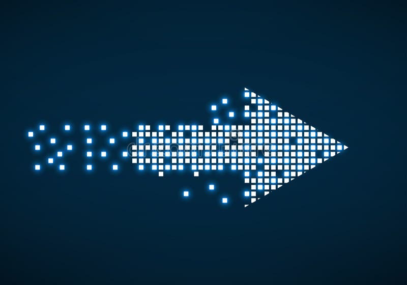 Pixel Arrow, Isolated Graphic Element Stock Vector - Illustration of ...