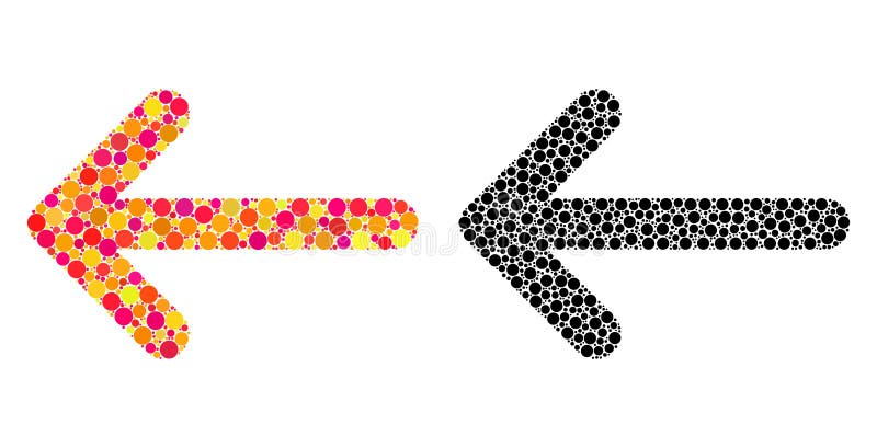 Pixel Arrow Left Mosaic Icons Stock Vector - Illustration of dots ...