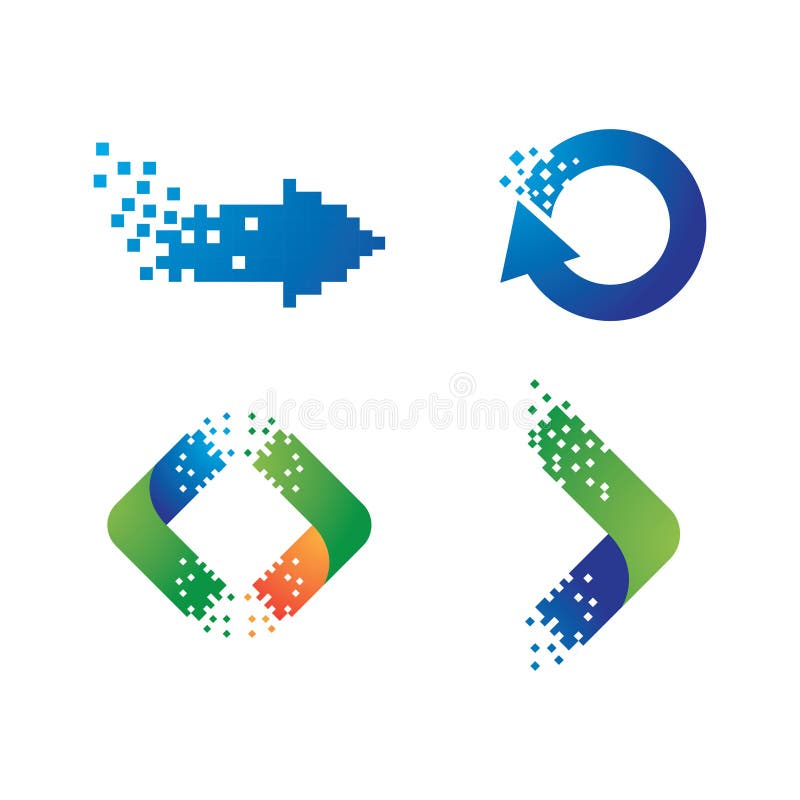 Pixel arrow logo vector stock illustration. Illustration of pixel ...