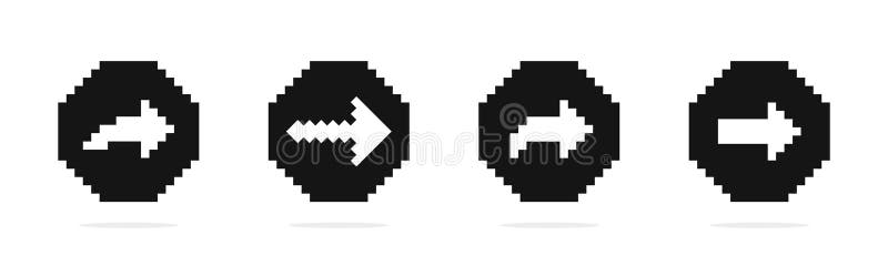Pixel Arrows. Pixel Art Arrows. Pixelated Arrow Icon Set Stock Vector ...