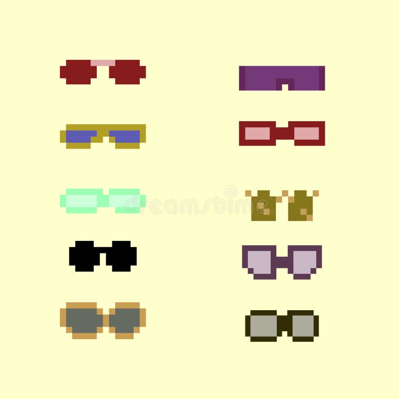 Pixel Art Sunglasses Stock Illustrations – 500 Pixel Art Sunglasses ...