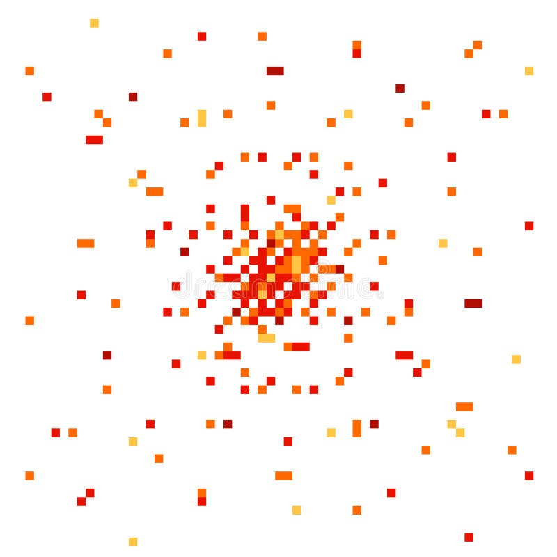 Pixel Art Abstract Bomb Explosion Mosaic Isolated Vector Background ...