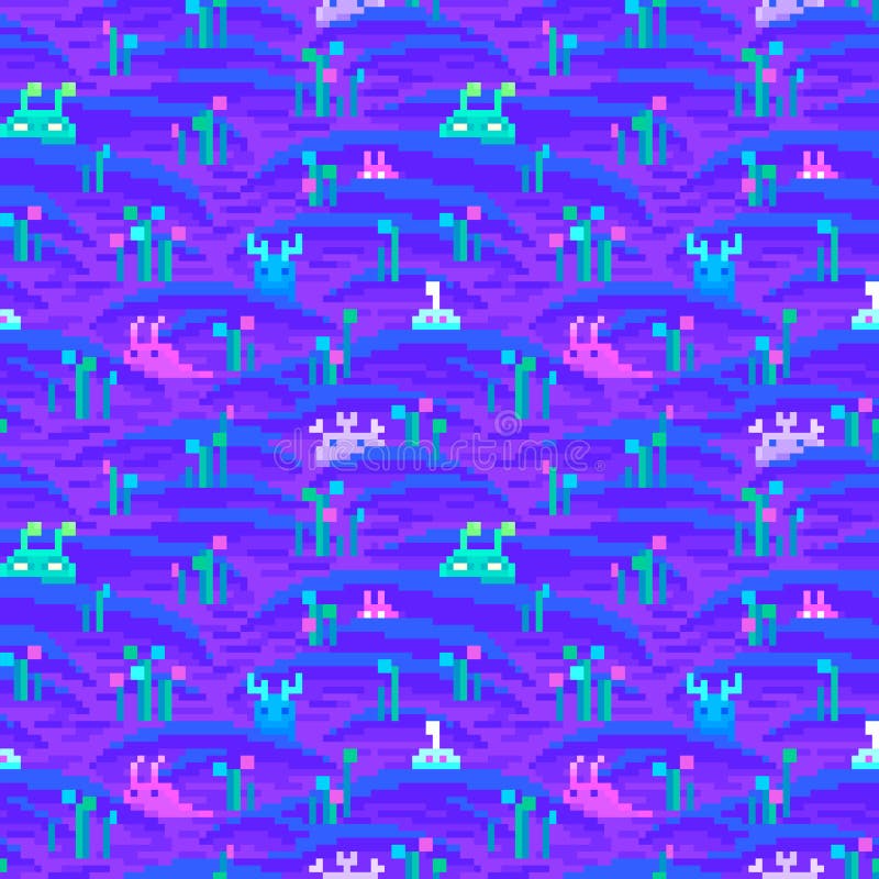 Pixel Art Aliens. Alien Planet Surface Texture Seamless Tile Backdrop ...