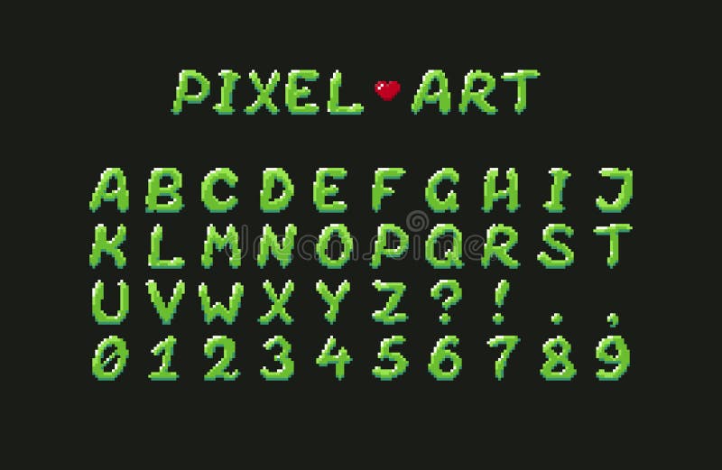 Pixel art alphabet stock vector. Illustration of fonts - 53868874