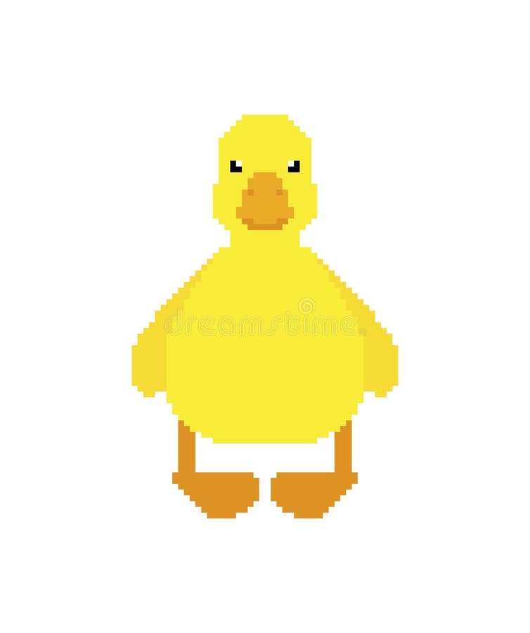 Pixel Art. Anatra Piccola a 8 Bit. Illustrazione Vettoriale Pixelata ...