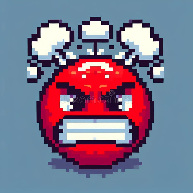 Pixel Art Angry Emote Illustration Stock Illustration - Illustration of ...