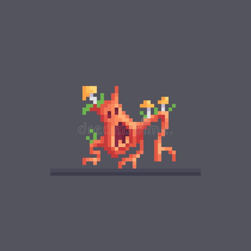 Pixel art angry old stump stock vector. Illustration of isolated ...