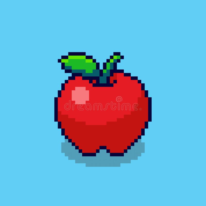 Pixel Art Apple Fruit Game Asset Design Stock Vector - Illustration of ...