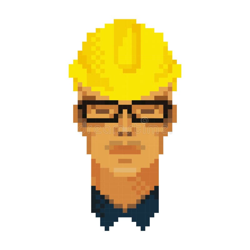 Pixel Art Architect. Vector Illustration Decorative Design Stock Vector ...