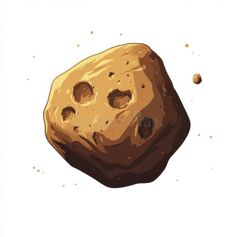 Pixel Art Asteroid in Space Brown Space Rock with Craters Stock ...