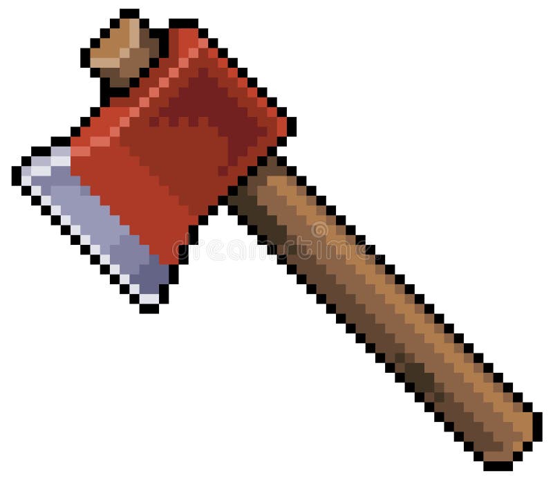 Pixel Art Axe Item for 8 Bit Game Stock Vector - Illustration of ...