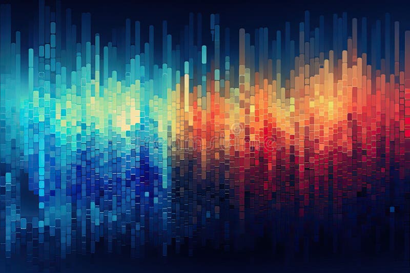 Pixel Art Background with Abstract Pixel Blue, Yellow, Red, Orange ...