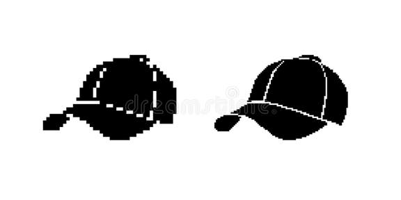 Pixel Art Baseball Caps Highlighting Classic and Modern Styles Stock ...