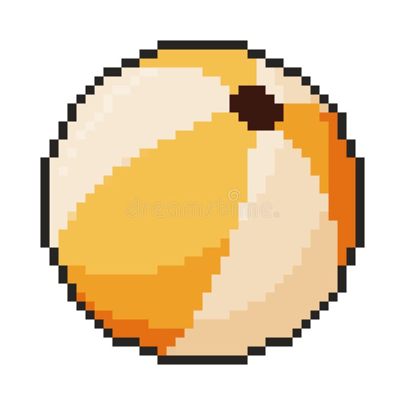 Pixel Art Beach Ball Icon in 8 Bit Style. Retro 80s,90s Video Game ...
