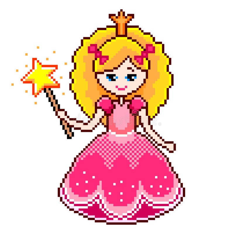 Vector 8 Bit Pixel Princess For Game Stock Illustration - Illustration ...