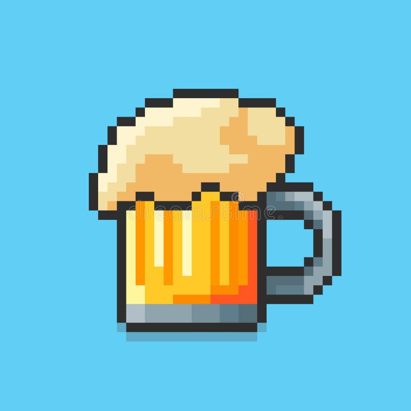 Pixel Art Beer Game Asset Design Stock Vector - Illustration of vintage ...