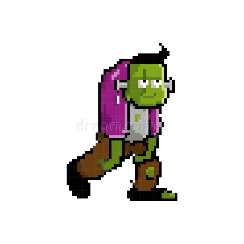 Pixel Art Big Monster. Vector Illustration Decorative Design Stock ...