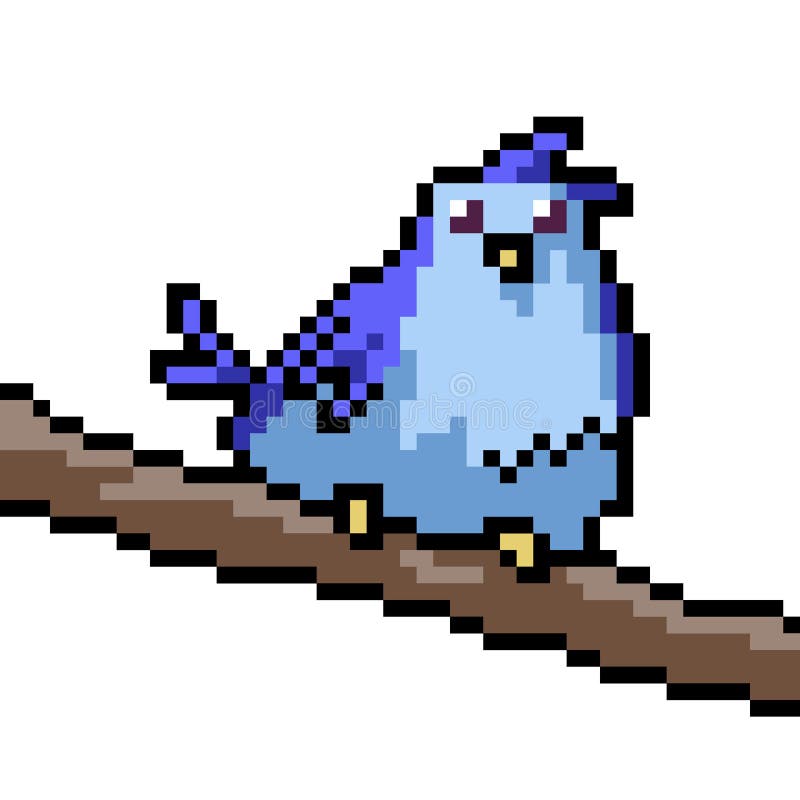 Pixel Bird Isolated Blue Background Stock Illustrations – 126 Pixel ...