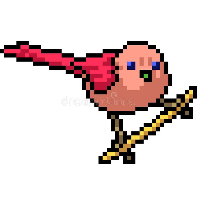 Pixel Art Bird on Skateboard Stock Vector - Illustration of white ...