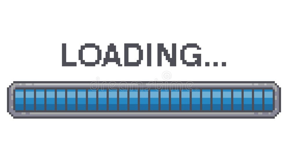 Pixel Art 8 Bit Loading Bar Indicator. Retro Styled Game Design ...