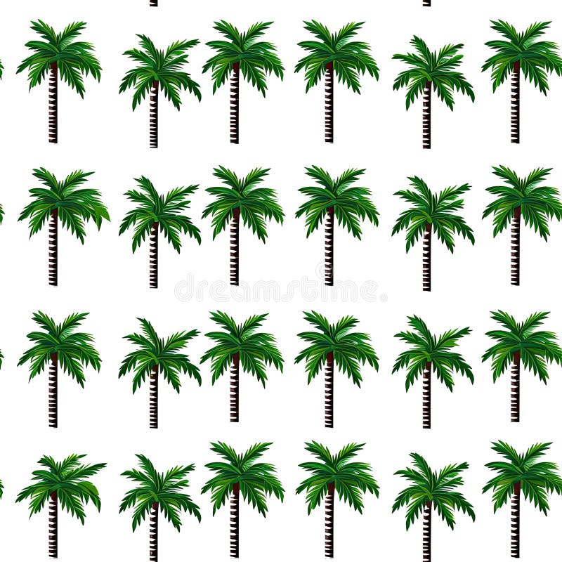 Pixel Art 8-bit Palm Trees on White. Seamless Pattern Stock ...