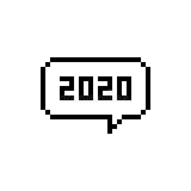 Pixel Art 8-bit Speech Bubble Sating 2019 Year - Isolated Vector ...