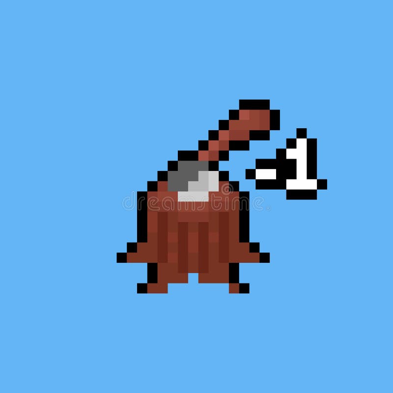 Pixel Art 8bit Stump with Axe Icon Design. Stock Vector - Illustration ...