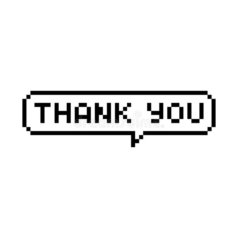 Pixel Art 8-bit Style Text Bubble Thank You - Isolated Vector ...