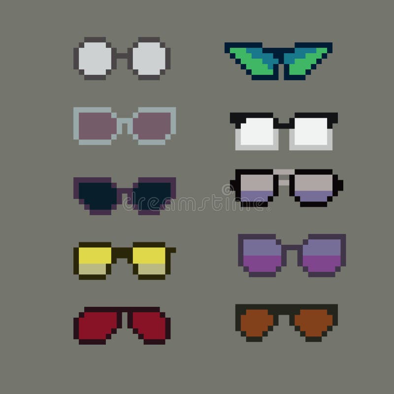 Pixel Art Sunglasses Stock Illustrations – 605 Pixel Art Sunglasses ...