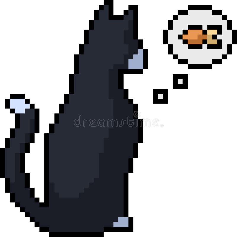Pixel Black Cat Stock Illustrations – 722 Pixel Black Cat Stock ...
