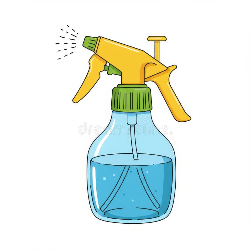Pixel Art Blue Plastic Spray Bottle with Yellow Top Stock Illustration ...