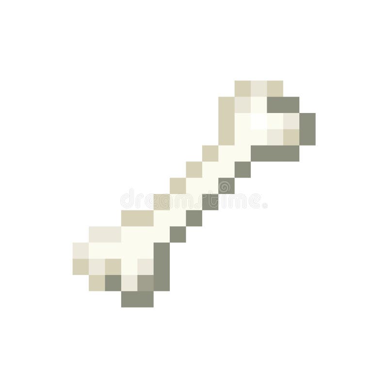 Pixel art of a Bone. stock vector. Illustration of isolated - 221105698