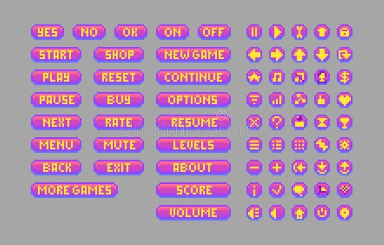 Pixel Art Buttons Stock Illustrations – 1,643 Pixel Art Buttons Stock ...