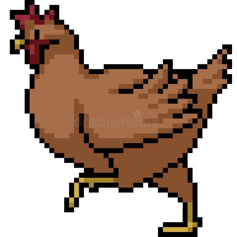 Pixel Art Brown Chicken Walk Stock Vector - Illustration of cartoon ...