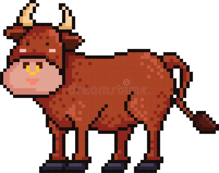 Pixel Art Bull Stock Illustrations – 670 Pixel Art Bull Stock ...