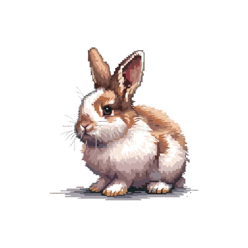Pixel Art Bunny on White Background. Vector Illustration Design Stock ...