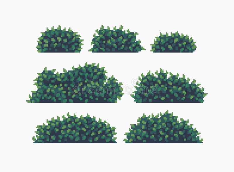 Pixel Art Bushes ilustración del vector. Ilustración de aislado - 99876545